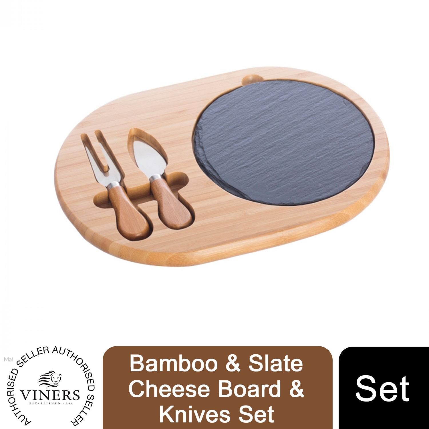 Viners Bamboo & Slate Cheese Board and Knives Set – Avant Garde Brands